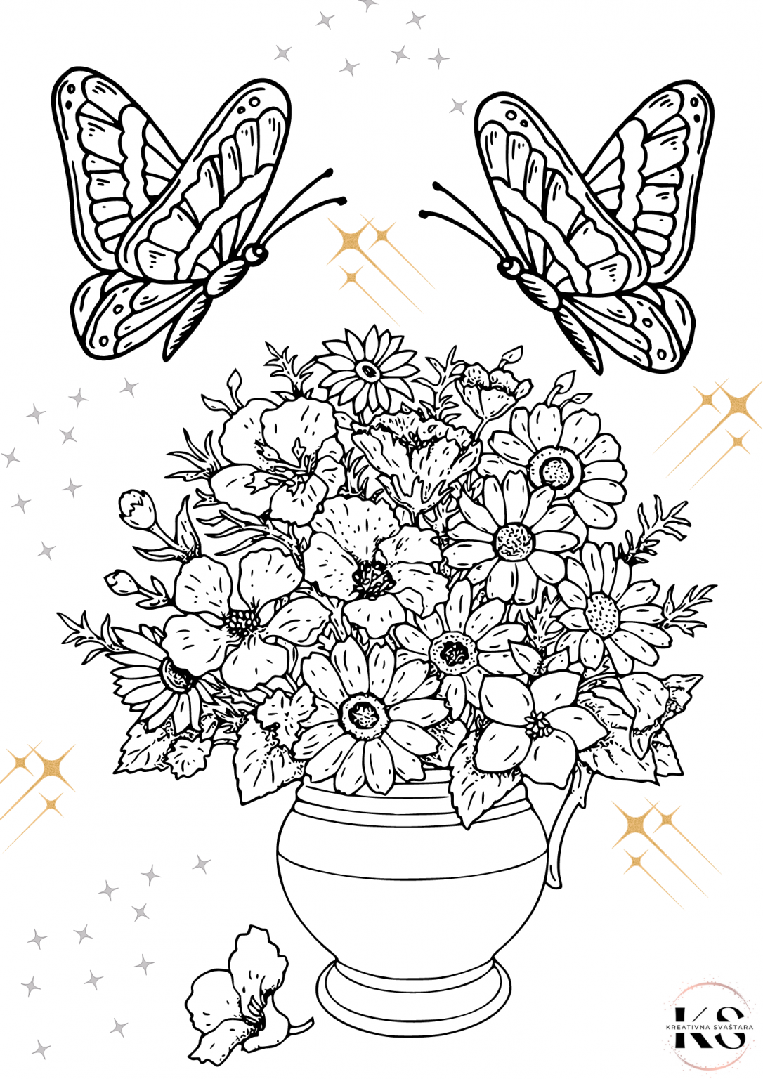 Cvijeće - Bojanka Za Djevojčice - Kreativna Svaštara